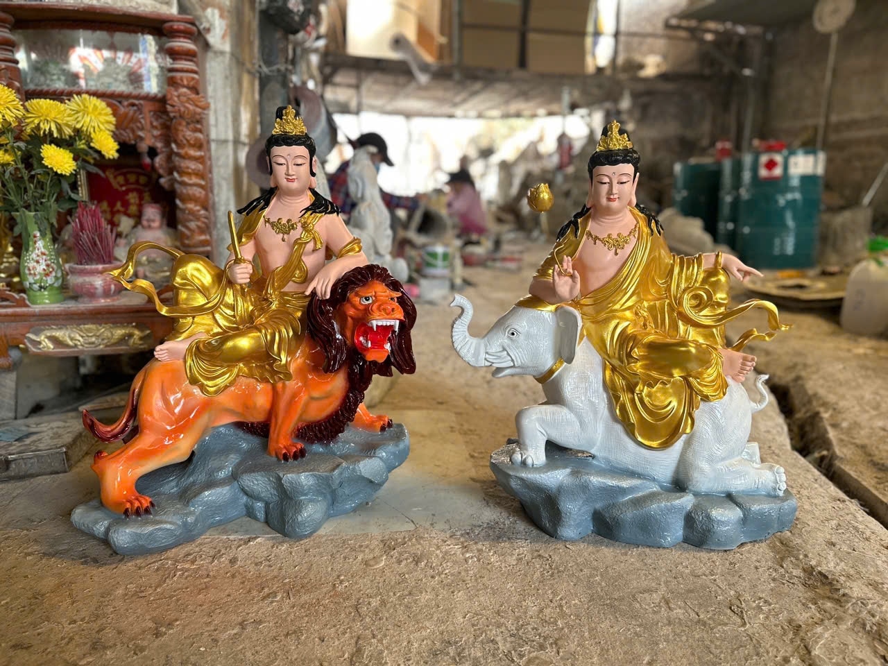 Tượng Phật Văn Thù Phổ Hiền 1162